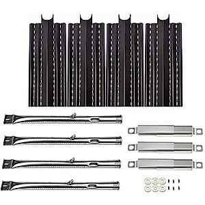 Htanch PN4481(4-Pack) 14841(4-Pack) 14.75 inches Heat Plates and Grill Burner Crossover Tube Replacement for Kenmore 415.23666310, 415.23667310, 640-05057299-9,640-05057300-5 Charbroil 463322613