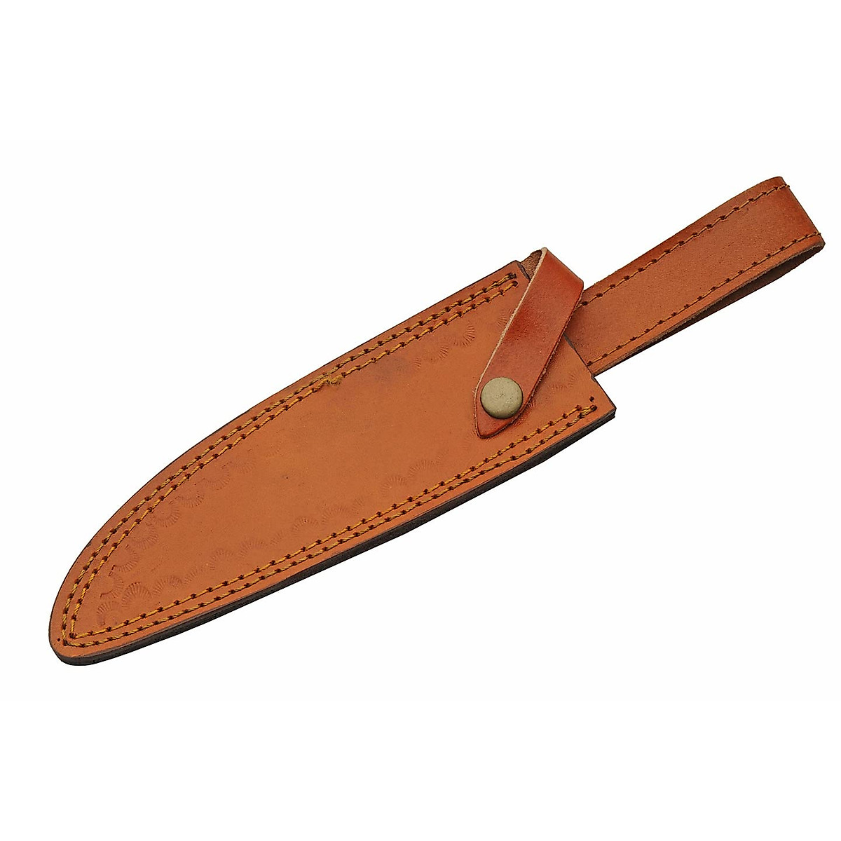 Wood & Brass Hunting Knife 12.25" Stainless Steel Brass Inlay