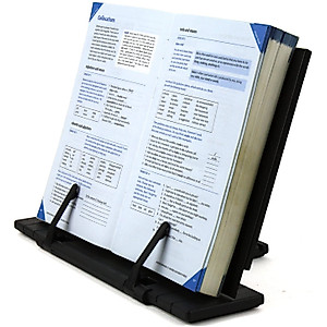 H&S Metal Book Holder - Adjustable Cookbook Stand for Reading - Foldable & Portable Recipe Book Rest