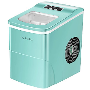 Joy Pebble Portable Ice Makers Countertop,26lbs Bullet Ice Cube in 24H,9 Cubes Ready in 6-8 Minutes,2 Ice Sizes(S/L),Portable Ice Machine for Home/Office/Bar (Green) JP-JP-Z5878
