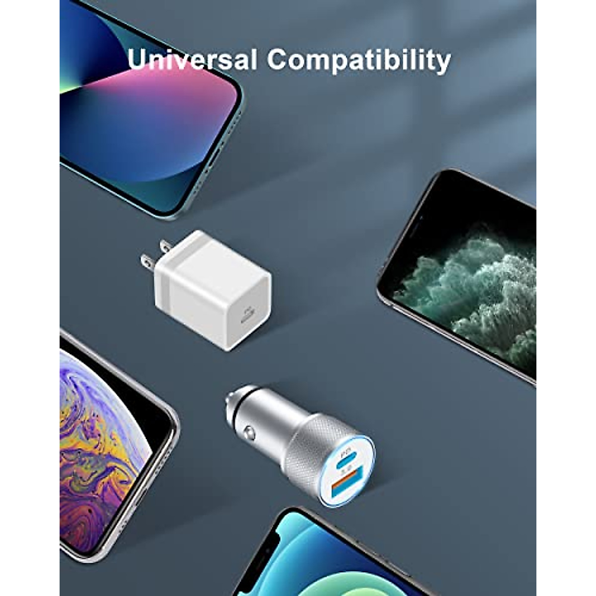 [Apple MFi Certified] iPhone 13 12 Fast Charger, TIKALONG 38W USB C Car Charger + 2 X 3FT Lightning Cable + 20W PD USB C Wall Charger Block Fast Charging for iPhone 13/12 Pro Max/11/XS/X/XR/8, iPad