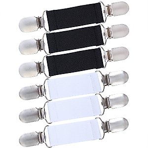 Ruisita 6 Pieces Fashion Fit Dress Clips Stainless Steel Elastic Clip Garments Glove Clips