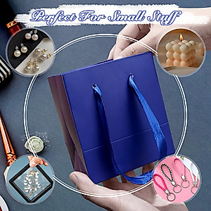 Plauthus 16 Pack Mini Navy Gift Bags with Handles & Tissue Paper, 4.5” Small Gift Bags for Small Items, Boutique, Wedding, Bridal, Baby Shower, Father’s Day, Graduation