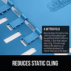 Gorilla Grip Shirt Folding Board, Easy Fast T-Shirt and Clothes Folder, Adult Clothing, Durable Plastic Organizer, Compact for Travel, Laundry Boards, Tshirt Flipfold Tool, Aqua