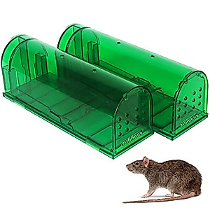 Large Humane Mouse Traps Reusable Rat Traps for Indoor/Outdoor - Safe for Kids/Pets and NO Kill for Small Rodent, Voles, Hamsters, Moles That Works Catch and Release - 2 Pack