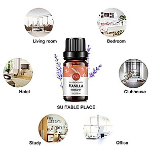 Rainbow Abby Vanilla Essential Oil 100% Pure Organic Plant Natural Flower Essential Oil for Diffuser, Message, Skin Care, Sleep - 10ML