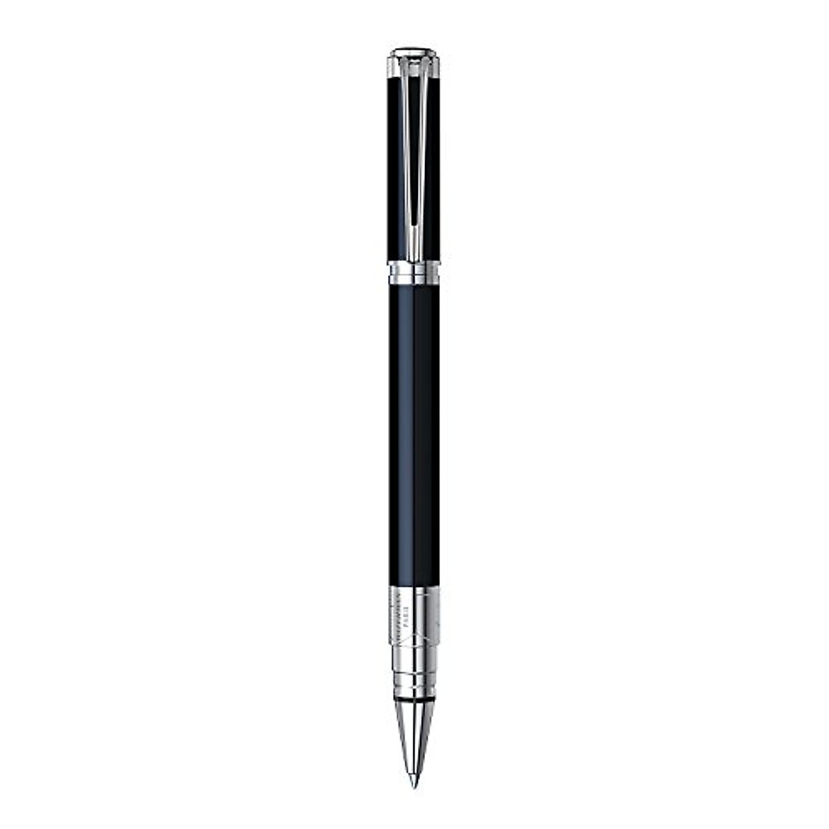 Waterman Perspective Rollerball Pen, Gloss Black with Chrome Trim, Medium Point with Black Ink Cartridge, Gift Box