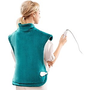 Large Heating Pad for Back and Shoulder, 24inx33in Heat Wrap with Fast-Heating and 4 Heat Settings, Auto Shut Off Available - Green
