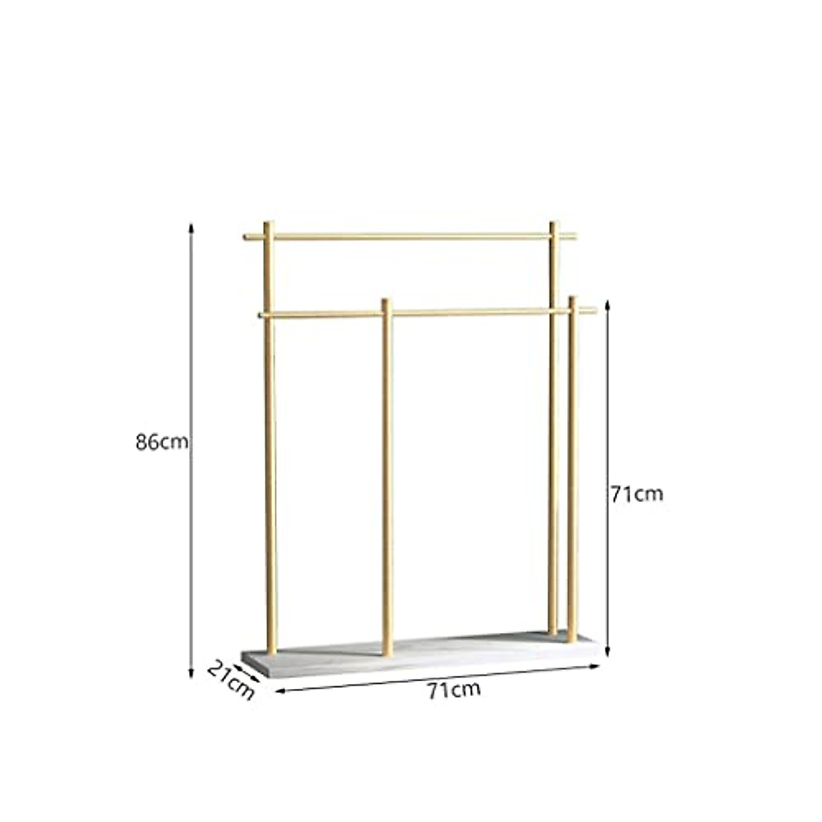 LUKEO Gold Marble Floor Stand Towel Shelf Floor Towel Rack Floor Stand Style Floor Towel Rack Storage Rack