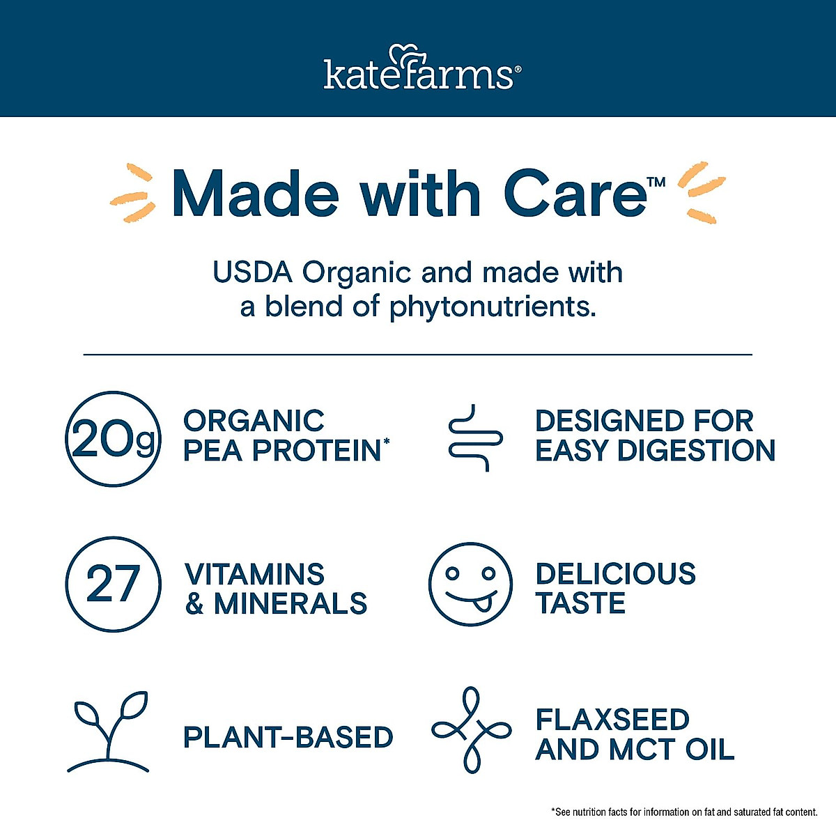 KATE FARMS Organic Plant Based 1.8 Renal Support Shake, Vanilla, 20g Protein, 27 Vitamins and Minerals, Specialized Dialysis Nutrition Support, Gluten Free and Non-GMO 8.45 oz (6 Pack)