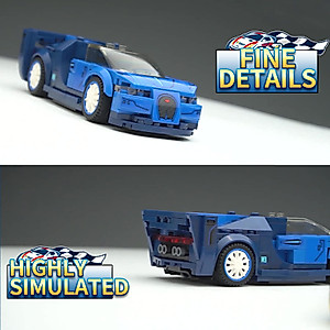 QMAN Building Blocks Racing Car Model Kits Collectible Sports Technic Car Construction Toy Vehicle for Adults Kids Boys Girls Age 6 and up 200+ Pieces VER-7(Yellow)