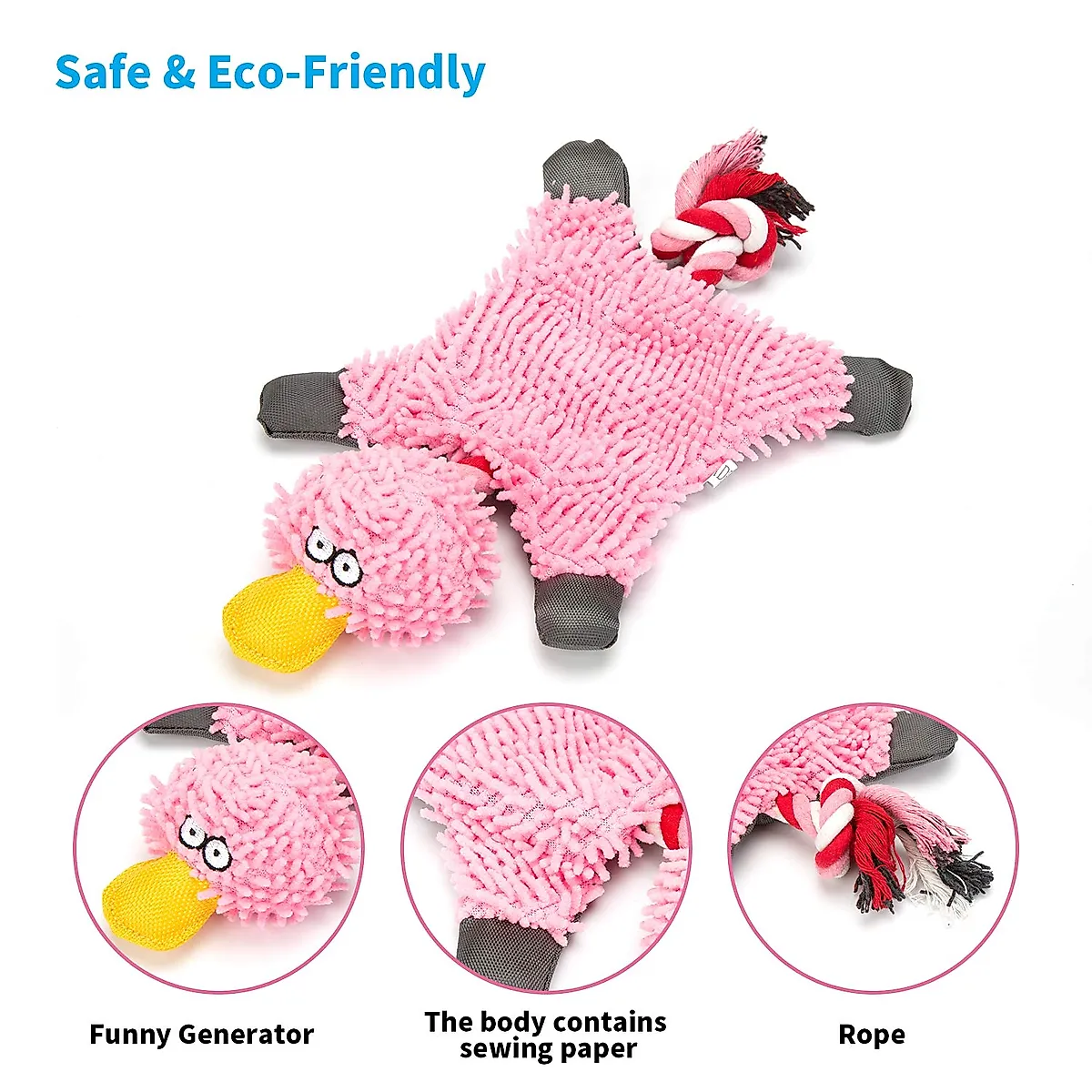 AZSSMUK Dog Squeaky Toys, Pet Crinkle Dog Toy No Stuffing Dog Plush Toys with Durable Double Layer Fabric for Small Large Dogs Chew Toys Set (3PCS)