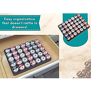 Polar Whale Coffee Pod Storage Organizer Tray Drawer Insert for Kitchen Home Office Waterproof 10.9 x 14.9 Inches 35 Slots Compatible with Keurig K-Cup Durable Dark Gray Foam Made In The USA