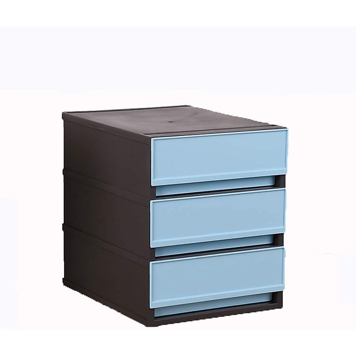 File Cabinets Storage Cabinet Drawer Desktop Storage Box Three Layers HUYP (Color : Blue)