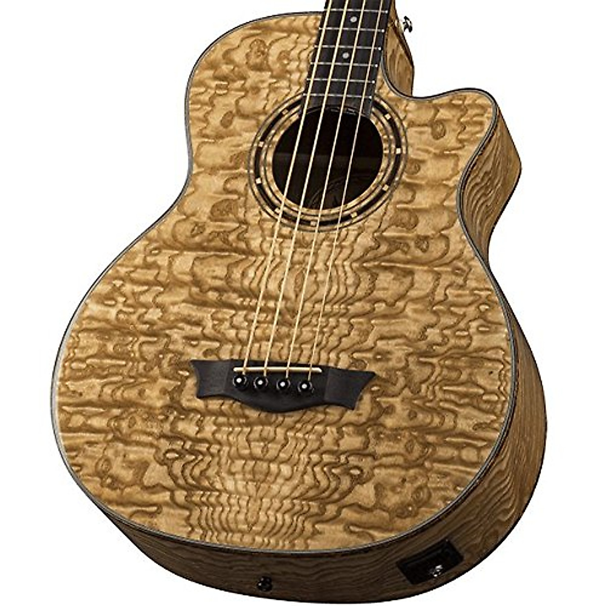 Dean EQA Exotica Quilt Ash Acoustic-Electric Guitar, Gloss Natural