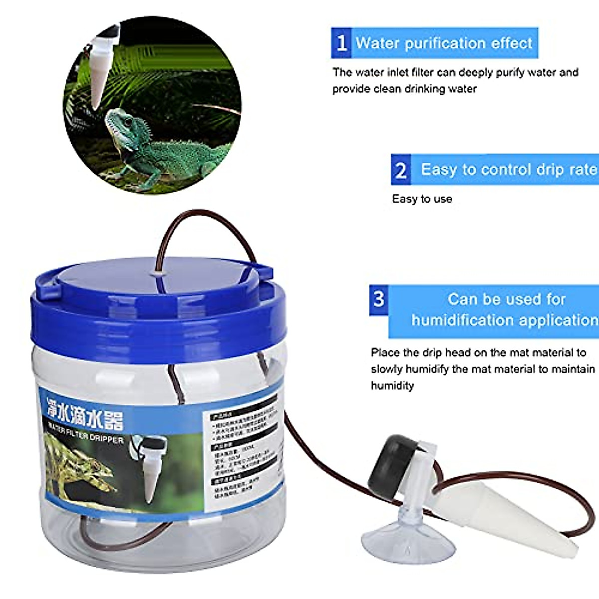 HEEPDD Reptile Water Dripper, Reptile Water Dripper Kit Plants Irrigation Devices Reptile Humidifier Watering Tool