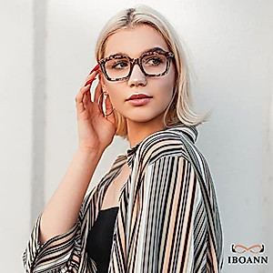 IBOANN Oversized Blue Light Glasses for Woman, Funky Fashion Glasses With Preppy Look, Eye Strain Computer Glasses