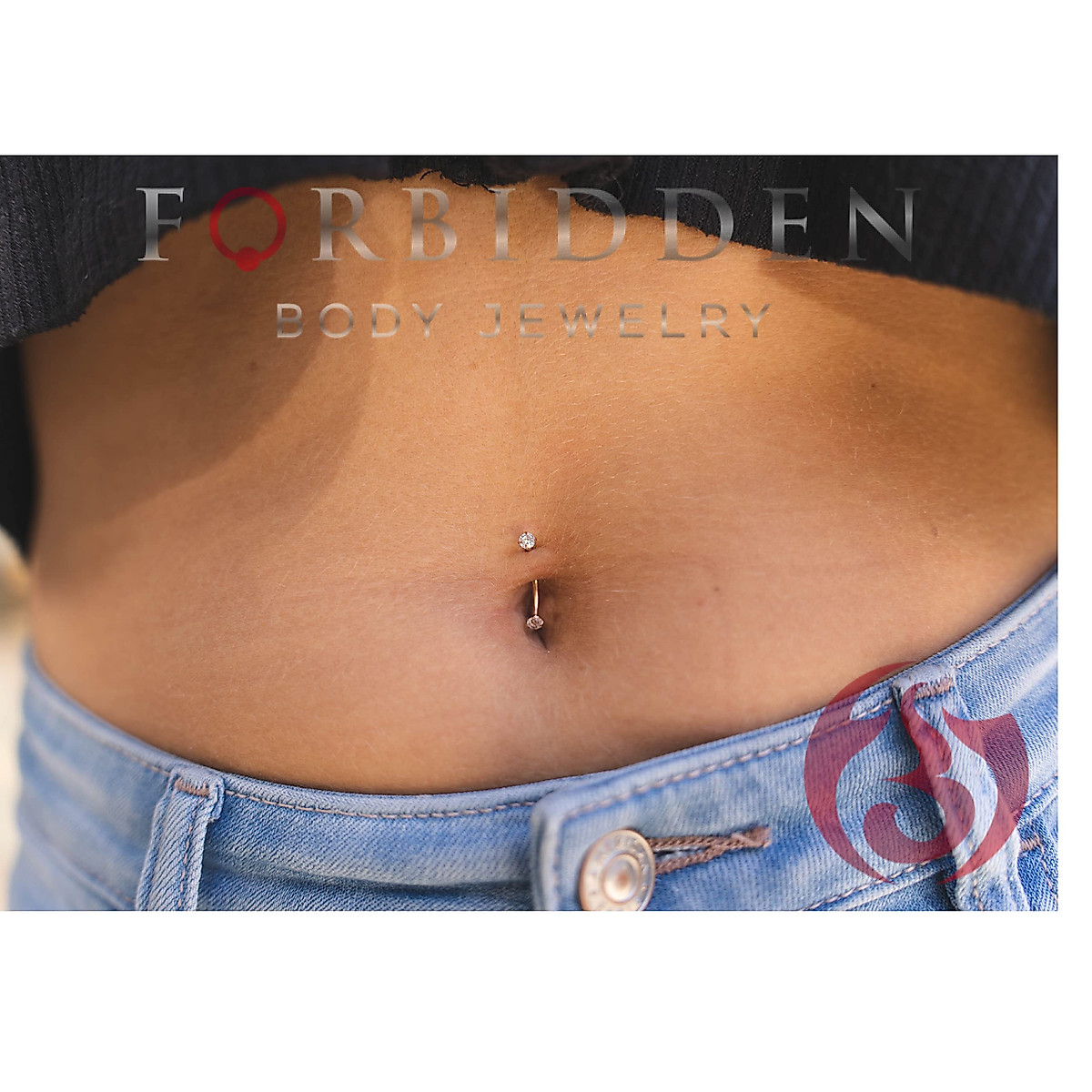 Forbidden Body Jewelry Snake Eyes Piercing Jewelry Tongue, Conch, Belly Button or Eyebrow Rings for Women & Men - 16g Curved Barbell 3mm Clear Crystal Surgical Steel Piercing (1 Pcs - 9/16")