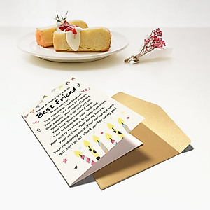 Chenive Birthday Card for Friend, Best Friend Birthday Card, Poem Birthday Card for Bestie BFF Soulmate, Happy Birthday to A Special Best Friend