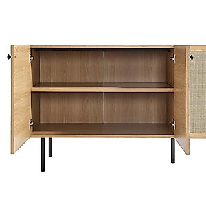 Modway Chaucer Modern Wood Grain Buffet Table Sideboard in Oak