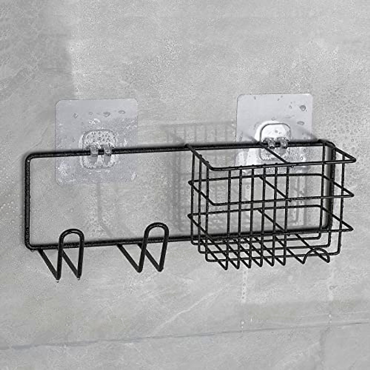 DODAMOUR Household Punch-Free Hair Dryer Holder, Stainless Steel Wall Mount Hair Blow Dryer Stand, Multifunction Bathroom Storage Rack for Hair Dryer, Curling Iron, Hair Straightener (Black)