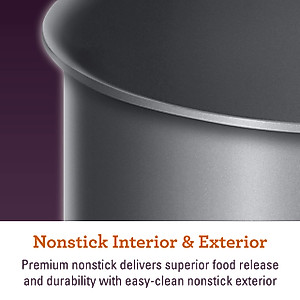 Breville Thermal Pro Hard Anodized Nonstick Sauce Pan/Saucepan with Lid, 3 Quart, Gray