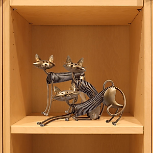 Too-arts Metal Sculpture Iron Art Cat Spring Handicraft Crafting Home Decoration Furnishing Craft