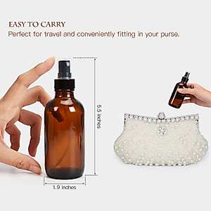 ULG Amber Glass Spray Bottles 4oz Brown Glass Bottle Fine Mist Sprayers Empty Spray Atomizer Including Waterproof DIY Labels 16 Piece