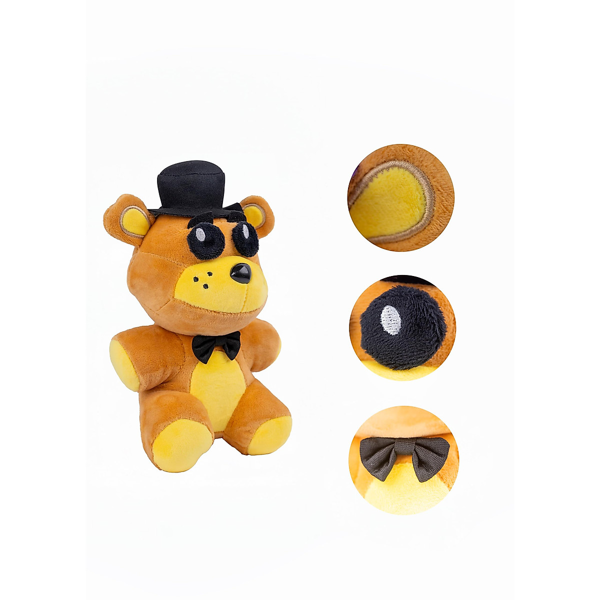 KEOGAU Golden Freddy Black Hat ( in Stock US) - Five Nights Freddy's - Fazbear Collectible Figure - F-N-A-F Nightmare Plush (Golden Bear ) 7''/Toy, Golden Bear Black Hat