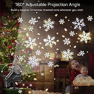 Dr. Prepare Christmas Snowflake Projector Lights, Outdoor Snowfall LED Lights, Holiday Projector with Dynamic Snowflake, IP65 Waterproof Decorative Lights for Christmas Xmas Holiday Birthday Party