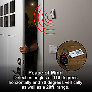 GE Personal Security Motion Sensing Alarm with Keychain Remote, 120dB Siren, Easy to Use, Easy to Install, No Wiring, Home Protection, 51207,black