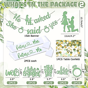 Sage Green Engagement Party Decorations, She Said Yes Decorations Banner Future Mr and Mrs Balloons for Just Engaged Decor, Sage Green Balloons for Bridal Shower Decorations