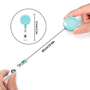 Soleebee 24'' Retractable Badge Reel, Mixed Random Solid Color Nurse ID Badge Holder with 360° Swivel Alligator Clip (Pack of 12)