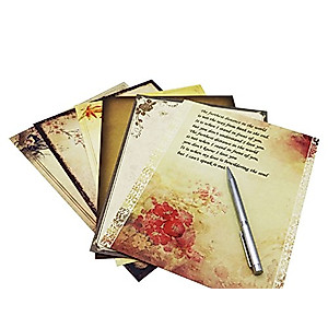 SOOKOO 48 Pcs Assorted Color Writing Stationery Paper, Letter Writing Paper Letter Sets (6 pattern, 8 pcs each pattern) (Style 02)