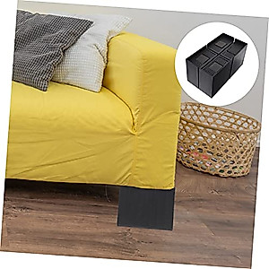 Veemoon 4pcs Heightening Pads Heavy Duty Bed Frame Vintage Couch Heavy Duty Desk Furniture Pad Bed Risers 8 Inch Heavy Duty Chair Legs Couch Risers Furniture Risers Bed Lift Black Sofa