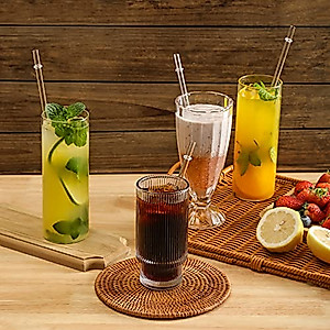 24 Pcs, Highly Clear Reusable Straws with 4 Straw Brushes, 10.5 in Long Hard Plastic Drinking Straws, Transparent Replacement Straws for 16OZ-32 OZ Tumblers, Cups, Jars, YETI, Starbucks - BPA FREE