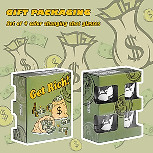 HOMEYUT Shot Glasses, 1.5oz Color Changing Shot Glasses Set of 4/Super Cute Ornate Shot Glasses/Funny Glasses/Heavy Base Shot Glass Set/Tequila Shot