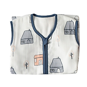 bc babycare Baby Sleep Sack with Feet 3-4T Muslin Cotton Baby Sleeping Bag 0.5 TOG 2-way Zipper Sleeveless Wearable Blanket