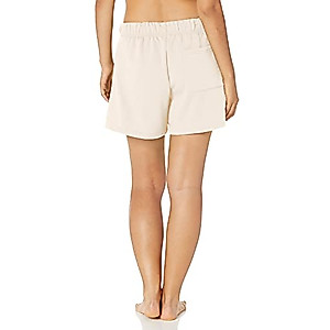 Sage Collective Women's Tummy Control Fleece Yoga Athletic Stretchy Pocket Elastic Drawstring Exercise Short, Dewberry, Medium