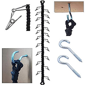 Storage Chain, Toy Organizer Chain, Elasticity Chain 60 inch + 20 Strong Stainless Steel Clips & Hardware, for Your Toy Organizer, Sun Visors, Hats, Scarves, Gloves,etc. Organizes almost anything