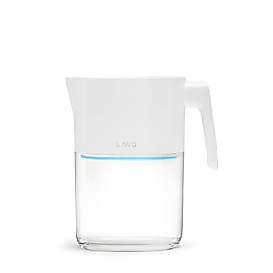 LARQ Pitcher PureVis 1.9L/ 8-Cup | Self-Cleaning UV Water Filter Pitcher for Tap and Drinking Water | Plant-Based Carbon Filter, BPA Free | Pure White