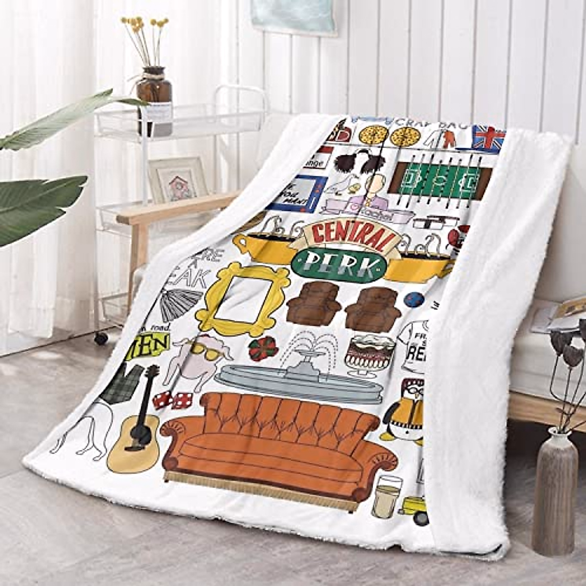 Friends Blanket Fleece Throw Blanket,Soft Warmer Flannel Blanket,Double-Layer Printed Blanket for Couch,Bedding,Sofa,Living Room and Camping All Season 60"X50"