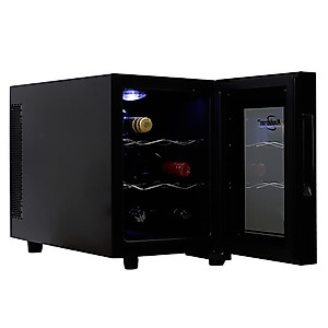 Koolatron 6 Bottle Wine Cooler (16L) and Oster Electric Wine Opener Kit with Aerating Pourer, Vacuum Stoppers and More