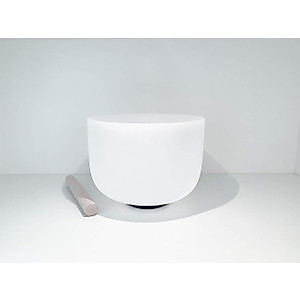 AMSUNBO Musical Instruments Crystal Singing Bowl Tuned to 432Hz F Note Heart Chakra 10 inch with Free Suede Striker and O ring