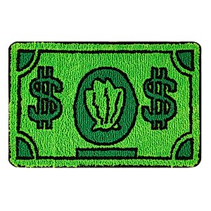 RoomTalks Cute Money Rug 2x3 Cartoon Funny Cool Small Throw Rugs for Girls Bedroom Kids Bathroom Kitchen Dorm Non Slip Machine Washable Soft Shag Accent Floor Rug, Unique Gift for Kids Girls