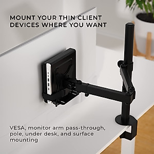 HumanCentric Thin Client Mount Bracket, Mount a Mini PC or Computer to a VESA Monitor Arm or Stand, Pole, or Under Desk or Surface