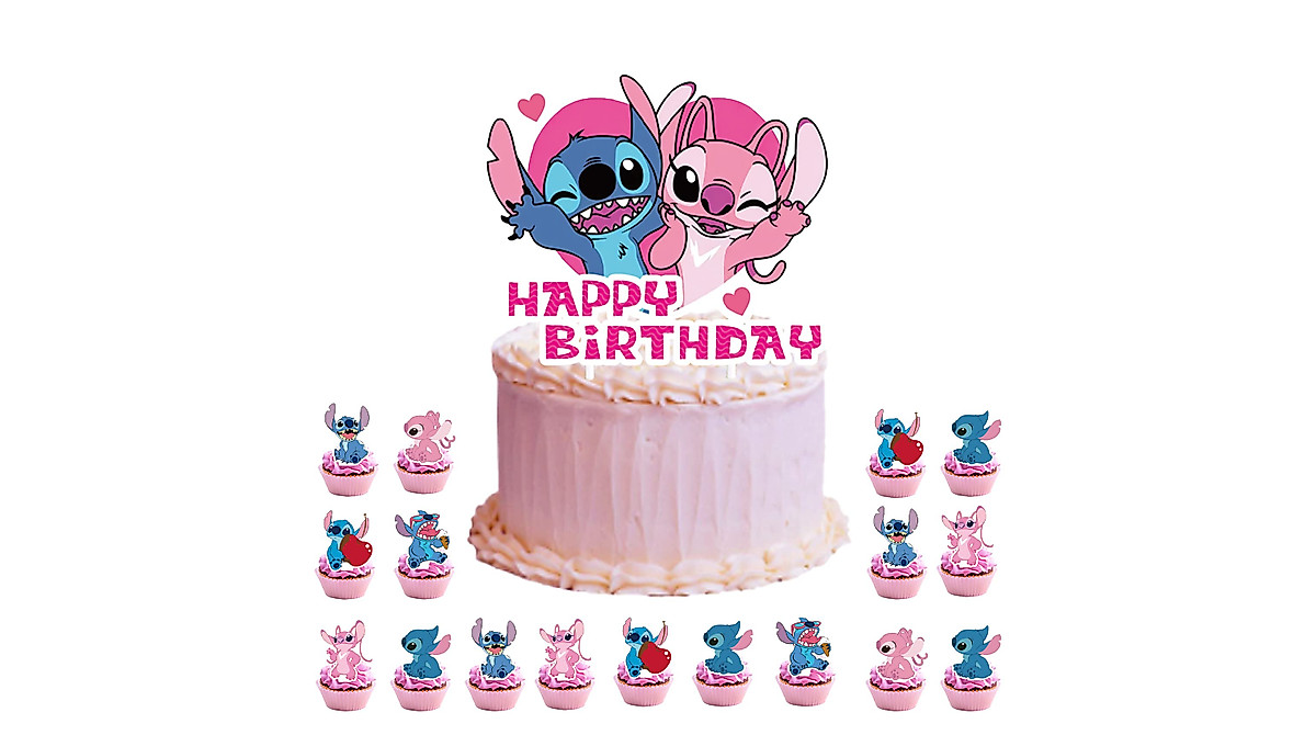 Pink Stitch Cupcake Toppers - Perfect for Birthday Parties
