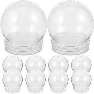 Yardwe 10pcs DIY Snow Globe Water Globe Clear Plastic Water Globe Jar with Screw Off Cap for DIY Crafts Customization Home Decoration Gifts