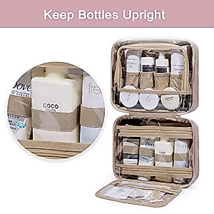 MIZATTO Toiletry Bag for Women, Hanging Travel Makeup Bag Organizer with TSA Approved Transparent Cosmetic Bag for Full Sized Toiletries, Makeup Brushes, Travel Accessories