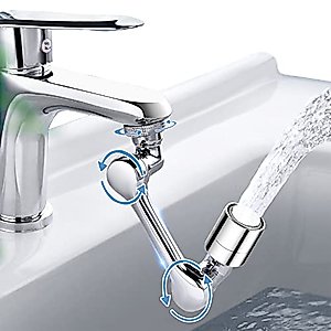 Faucet Extender for Bathroom Sink, 1080 Degree Rotatable Faucet Aerator, Swivel Faucet Attachment, Universal Rotating Faucet Extender, with 2 Water Outlet Modes